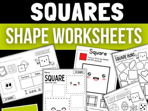 Kindergarten 2d Shapes Worksheet Square Shape Sort Shape Hunt Math Activity Teaching