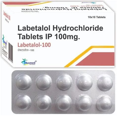 Labetalol Hydrochloride Ip 100mg Ausmed Packaging Size 10 X 10