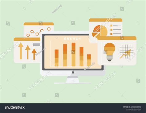 Energy Data Analytics Dashboard Business Metrics Stock Vector Royalty
