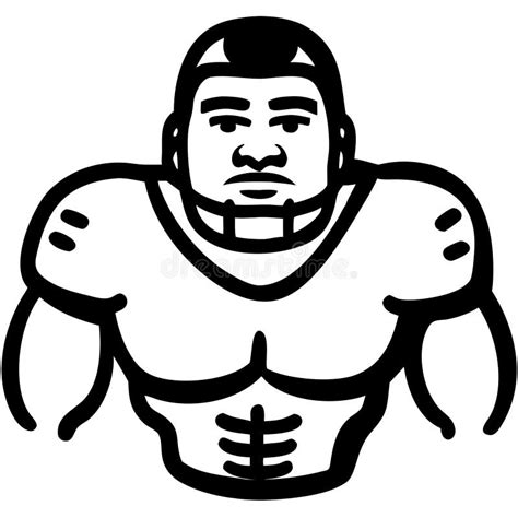 Strong Muscular American Football Player Vector Illustration For Sports
