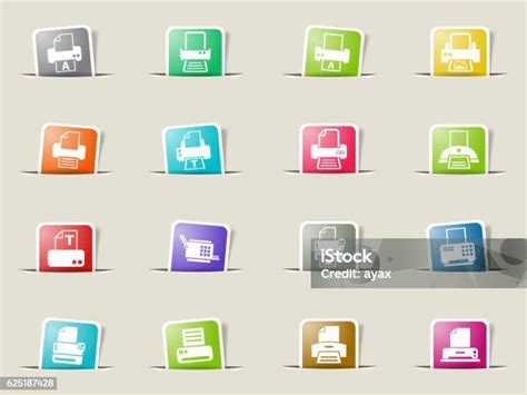 인쇄 아이콘 세트 모양에 대한 스톡 벡터 아트 및 기타 이미지 모양 문서 문자 Istock