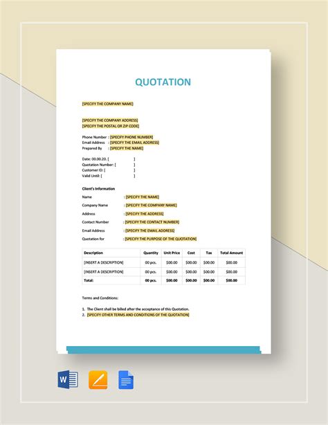Free Request For Quotation Templates To Edit Online And Print