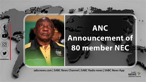 Live Anc Announces Its New 80 Member Nec Sabc News Breaking News