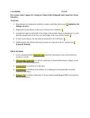 Med Surg TTE Chapter 63 Docx Cora Kimble 11 5 19 Pre Lecture Quiz