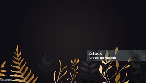 黒の背景に金色の花金箔ベクトルパンフレットカードカバー イラストレーションのベクターアート素材や画像を多数ご用意 イラストレーション