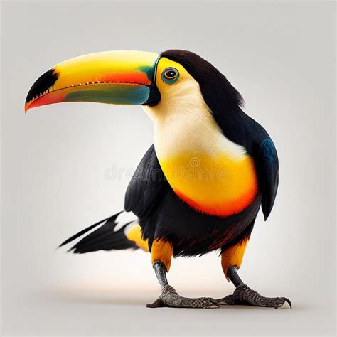 Beautiful Toucan Isolated On A White Background Ai Generative Stock