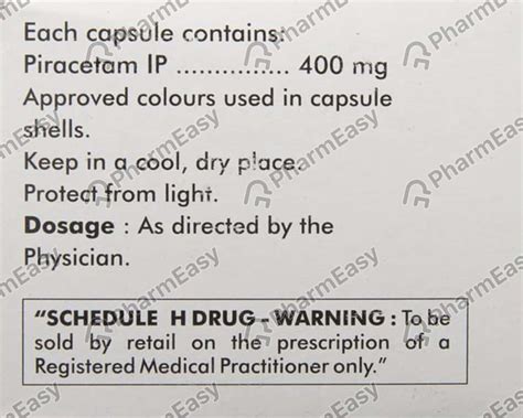 Neurocetam 400 Mg Capsule 10 Uses Side Effects Price And Dosage