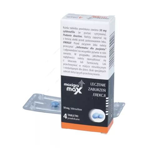 ZESTAW 3 x Maxigra Max 50 mg 4 tabletki powlekane opinie skład i