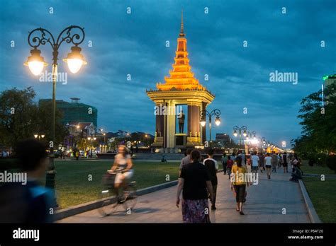 The Statue And Monument Of King Norodom Sihanouk At The Sihanouk