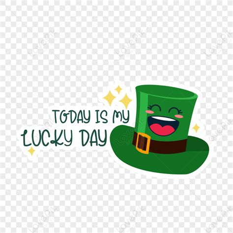 성 패트릭의 날 귀여운 일러스트 텍스트 상자 스티커클로버행복했어 Png 일러스트 무료 다운로드 Lovepik