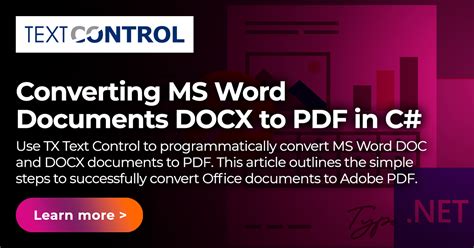 Converting Ms Word Docx Documents To Pdf In C