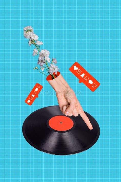 Photo Collage Artwork Minimal Picture Of Arm Pointing Finger Vinyl Disk