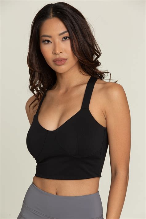 Black Bustier Y Back Bra Top Gold Hinge