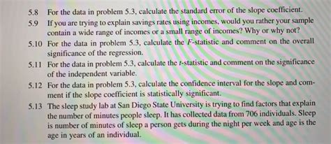 Solved 53 Given The Following Data Set Calculate The