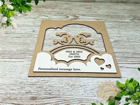 Personalised Love Birds Box Frame Insert Cherished Moments Captured