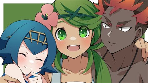 Lana Mallow And Kiawe Pokemon And 1 More Drawn By Mochigmochi