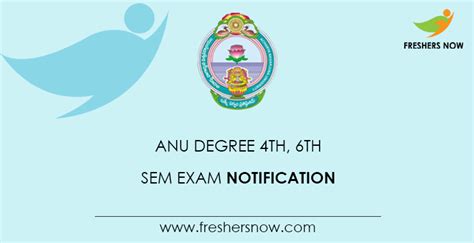 ANU Degree Th Th Sem Exam Notification Regular Supply Exams