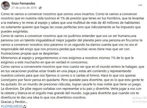 La Conmovedora Carta De Enzo Fernández A Messi Cuando Renunció A La