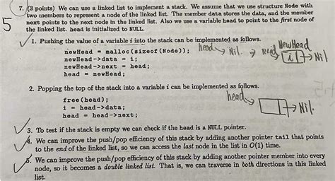 Solved 3 ﻿points ﻿we Can Use A Linked List To Implement A