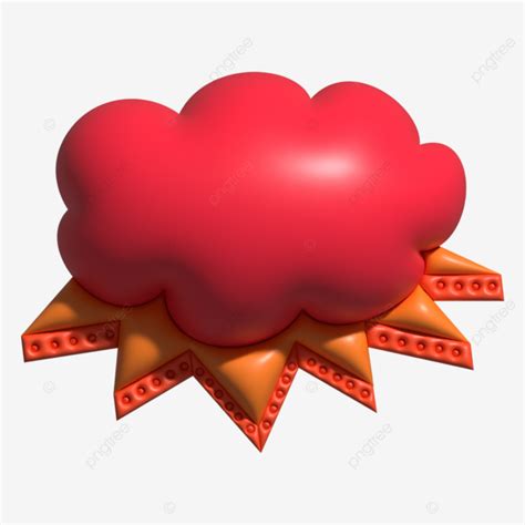 Red Explosion Inflated Wind Label Bubble Box Vector Frame Label E