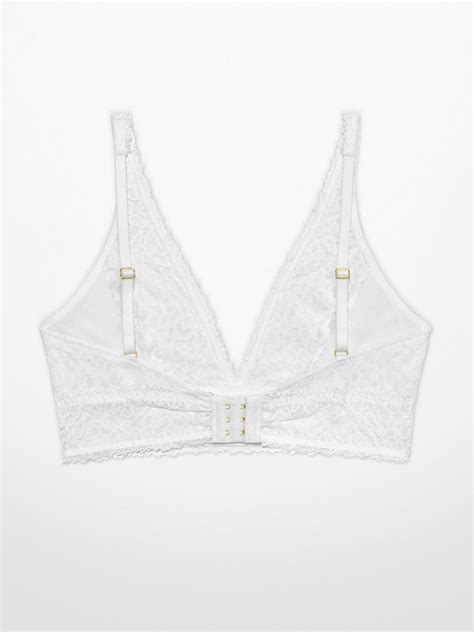 Luxe Stretch Full Bust Plunge Bra White Lovesuze