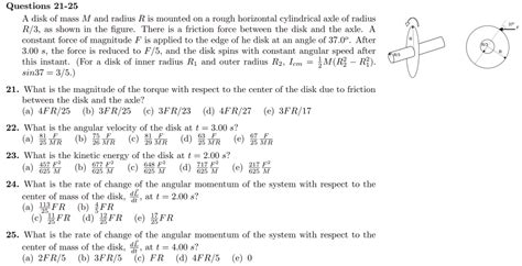 Solved Questions A Disk Of Mass M And Radius R Is Chegg