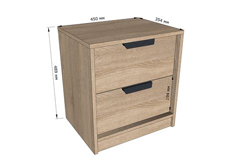 ᐉ Тумба приліжкова в спальню з 2 ящиками 450x490x350 мм Дуб сонома Антрацит Mr304 Sa • Краща