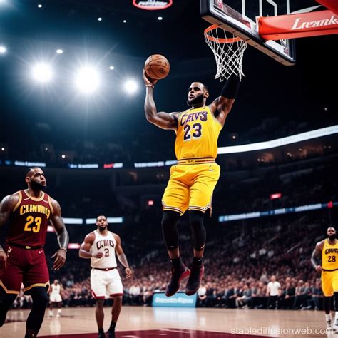 Lebron James Dunking Image Stable Diffusion Online