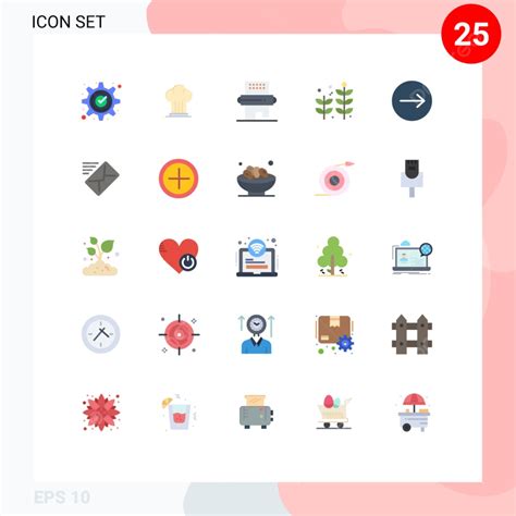 25 Thematic Vector Flat Colors And Editable Symbols Of Plant Arrows Mark Symbols Png And