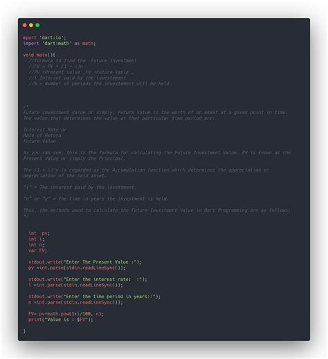 Dart Programming Dart Program To Calculate Future By Vipul Uthaiah
