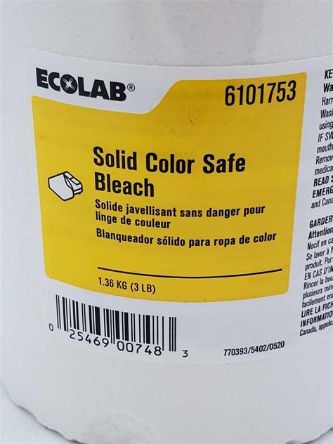 Ecolab Solid Color Safe Bleach 3lbs