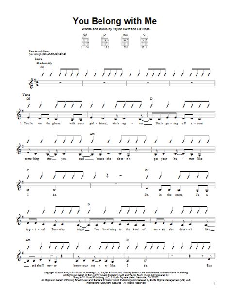 You Belong With Me Guitar Chords Sheet And Chords Collection