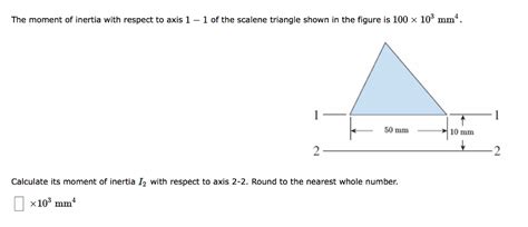 Solved The Moment Of Inertia With Respect To Axis 1 1 Of