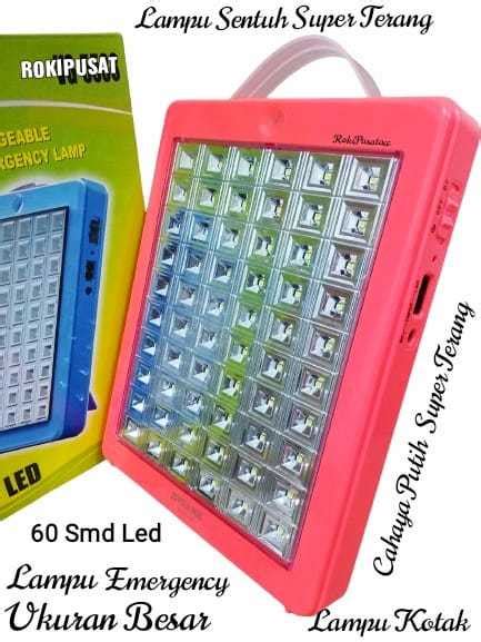 Lampu Led Emergency Kotak 60 Smd Lamp Darurat Jumbo Rechargeable 10