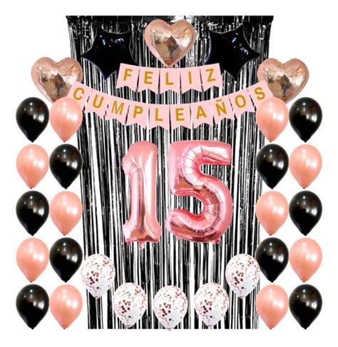 Combo Kit Globos Fiesta Box Rosa Y Negro