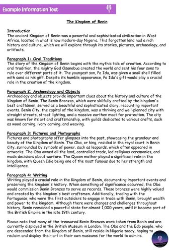 Ks2 Kingdom Of Benin Outstanding History Unit 6 Lessons Teaching