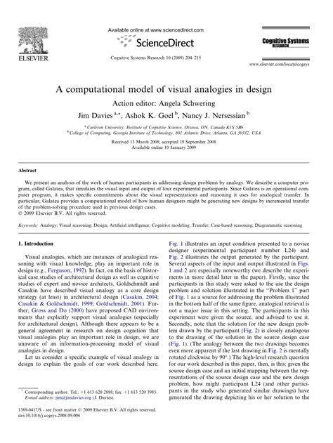 Pdf A Computational Model Of Visual Analogies In Design