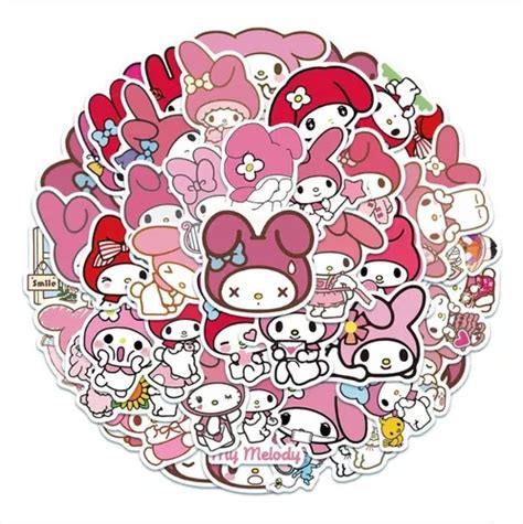 melody sanrio 100 calcomanias stickers pvc hello kitty mercadolibre