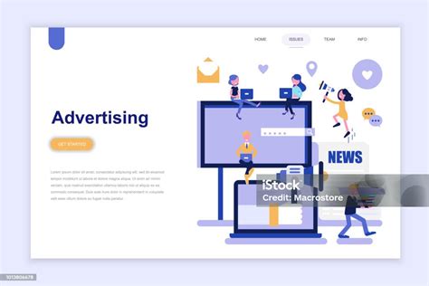 Template Halaman Arahan Iklan Dan Promosi Konsep Desain Datar Modern