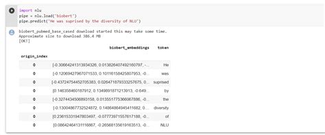 1 Line To Biobert Word Embeddings With Nlu In Python By Christian