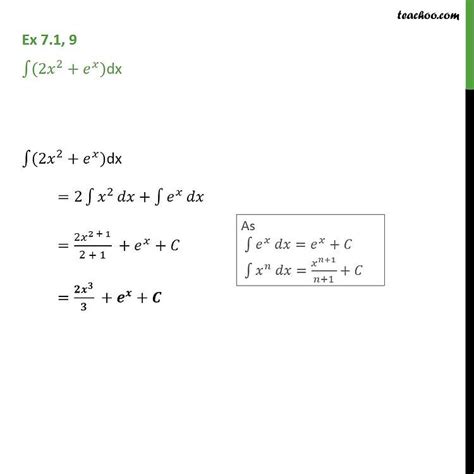 Ex 7 1 9 Integrate 2x2 Ex Dx Class 12 Ncert Ex 7 1