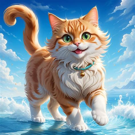 Cute Cat 3d Rendered Illustration Generative Ai Stock Illustration