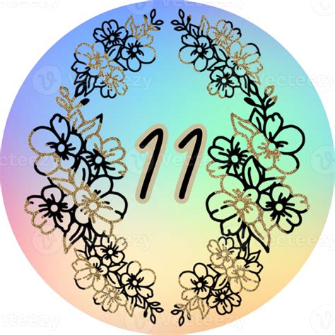 Number 11 11 Th Birthday Advent Calendar Christmas Wedding Flower