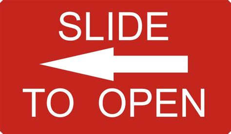 Slide To Open Sign Sliding Door Or Window Sticker Sign With Optional Directional Arrow