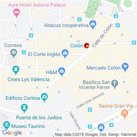Código Postal calle Colon en Valencia Codigopostalde es