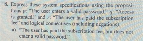Solved Express These System Specifications Using The Chegg