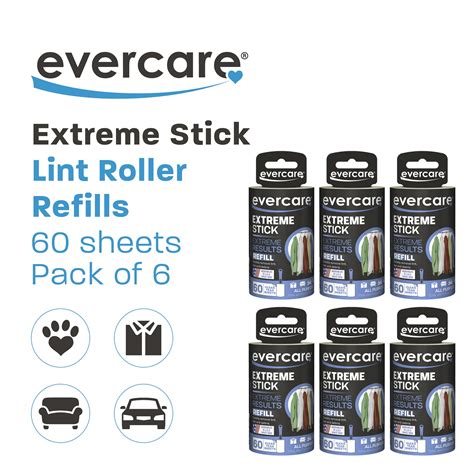 Evercare Extreme Stick Standard Lint Roller Refill 6 X