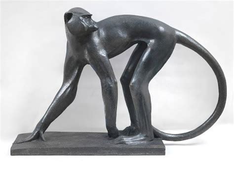 Alfredo Biagini S Red Cercopithecoid Sculpture