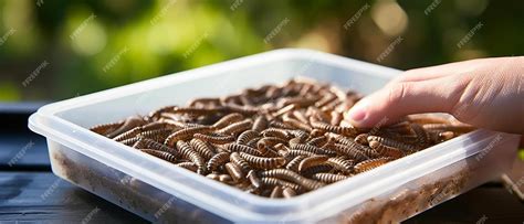 Premium Ai Image A Plastic Container Filled With Lots Of Worms