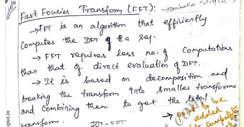 IT6502 Digital Signal Processing Notes Unit II Fast Fourier
